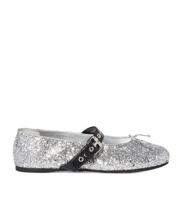 Miu Miu Glitter Ballerinas