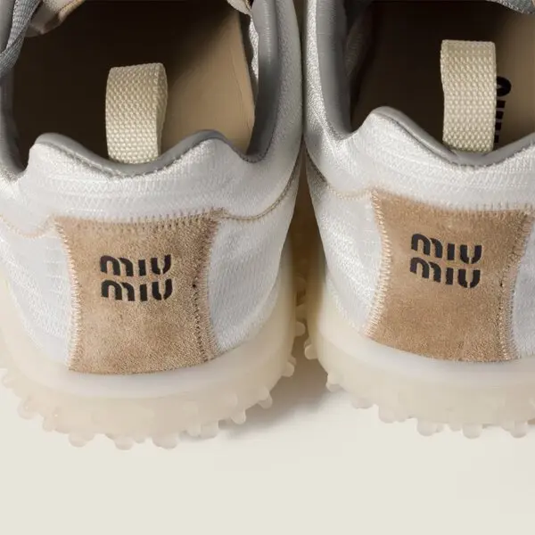 Miu Miu Bubble Technical Fabric And Suede Sneakers