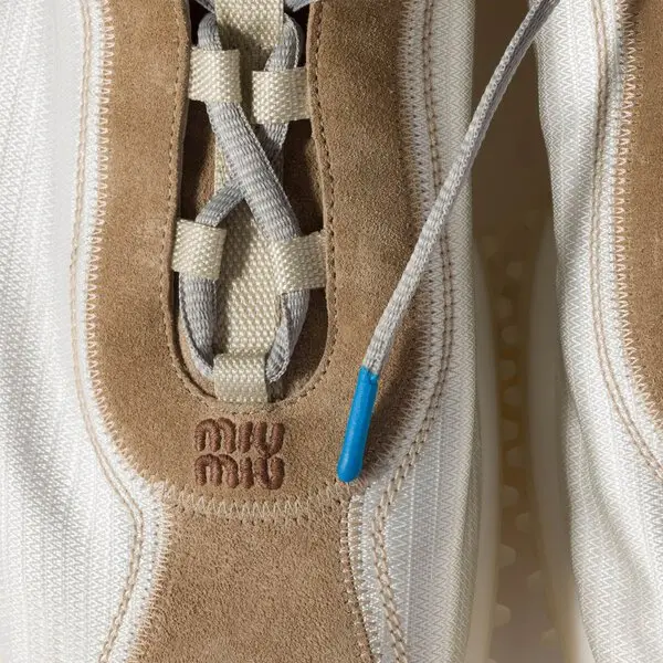Miu Miu Bubble Technical Fabric And Suede Sneakers