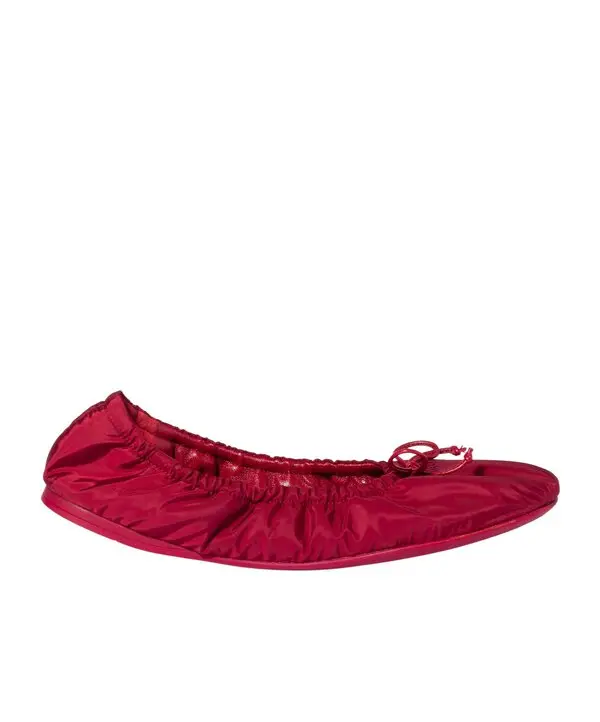 Miu Miu Foldable Technical Fabric Ballerinas