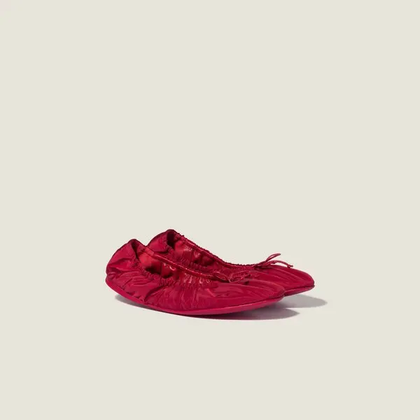 Miu Miu Foldable Technical Fabric Ballerinas