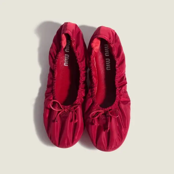 Miu Miu Foldable Technical Fabric Ballerinas