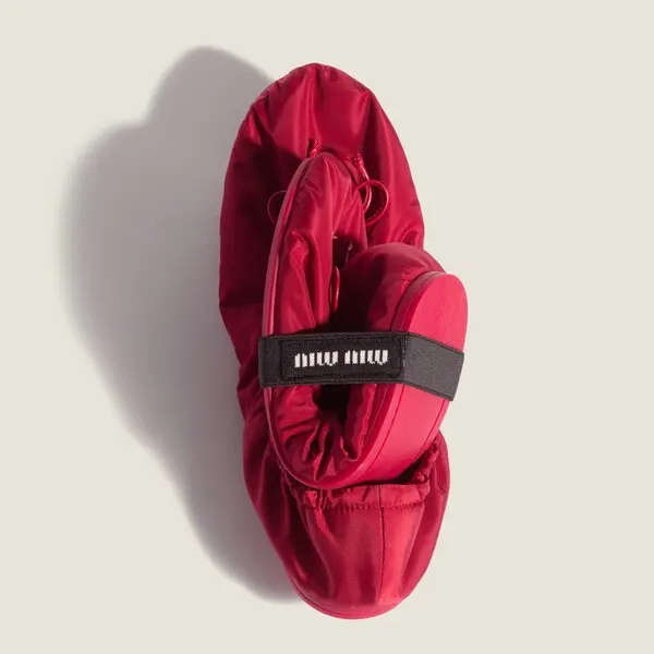 Miu Miu Foldable Technical Fabric Ballerinas