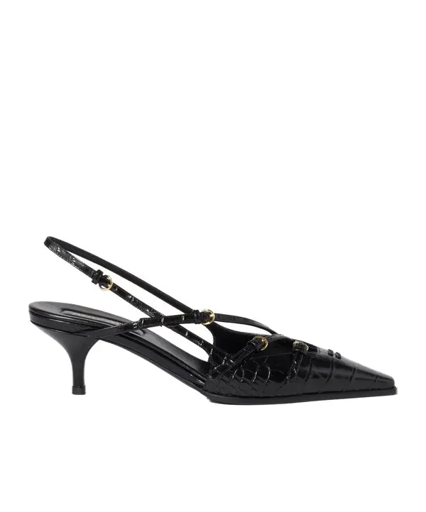 Miu Miu Croco-print Slingback Pumps