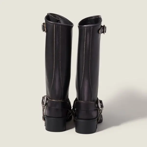 Miu Miu Leather Boots - Black
