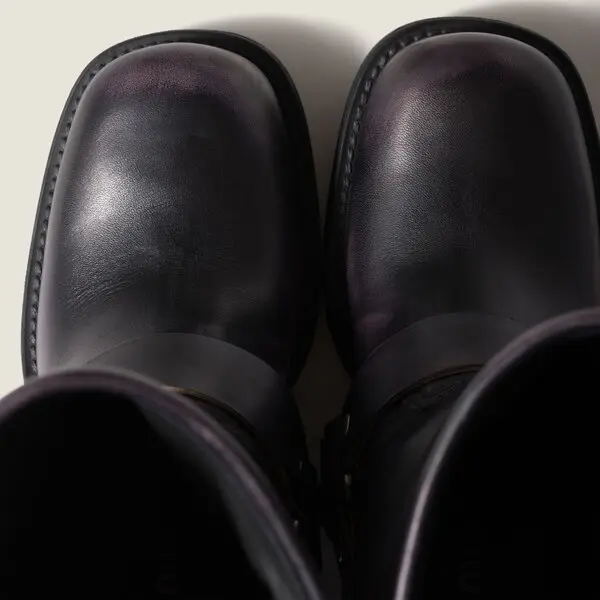 Miu Miu Leather Boots - Black
