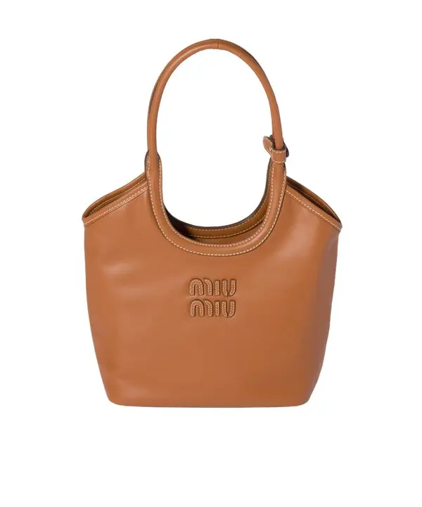 Miu Miu Ivy Leather Bag - Cognac