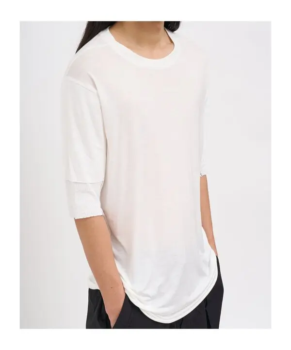 THOM KROM Layered Look Elbow Length Crew Neck T-shirt
