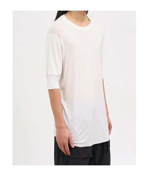 THOM KROM Layered Look Elbow Length Crew Neck T-shirt