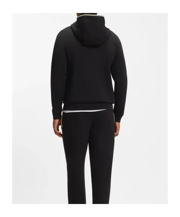 Hugo Boss Cotton-blend Zip-up Hoodie With Contrast Binding