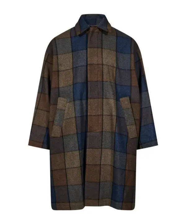 SONG FOR THE MUTE Check Wool Coat - Multicolor
