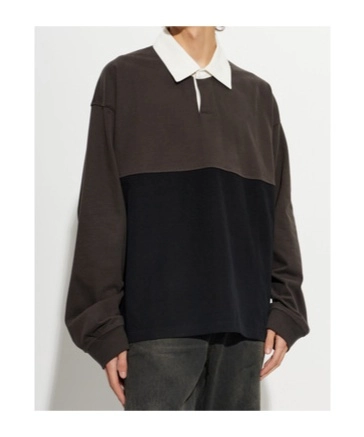 AGOLDE Color Block Long Sleeve Rugby Shirt