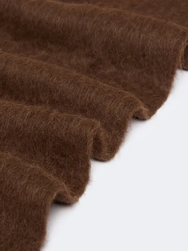 Max Mara Sciarpa In Alpaca Suri Ruggine
