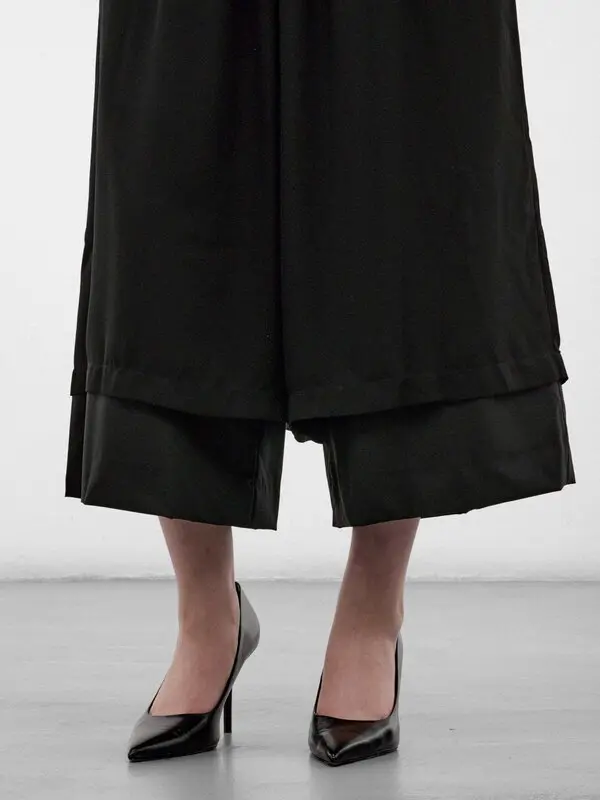 Comme Des Garçons Layered Wide-leg Trousers