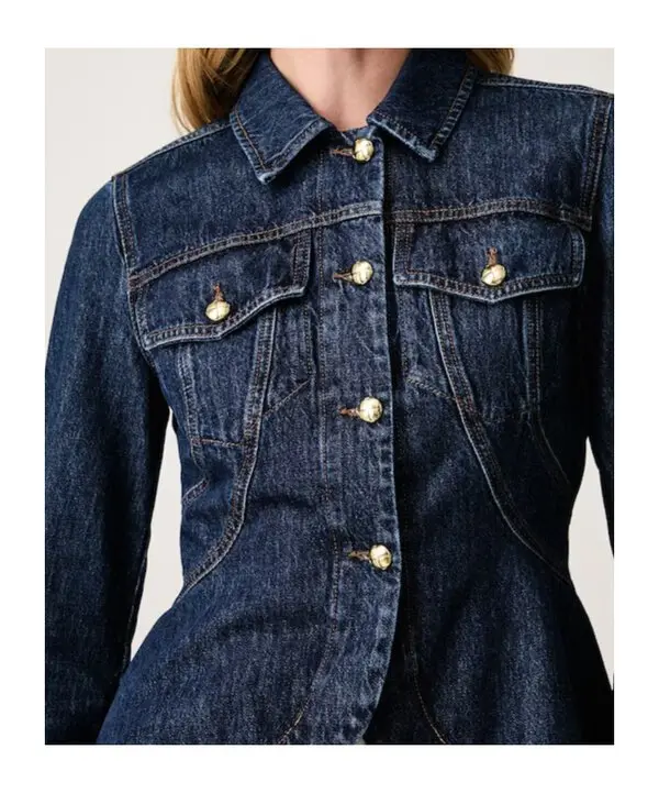 Marella Mlstrine Button-front Long-sleeve Denim Jacket