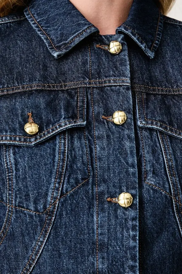 Marella Mlstrine Button-front Long-sleeve Denim Jacket