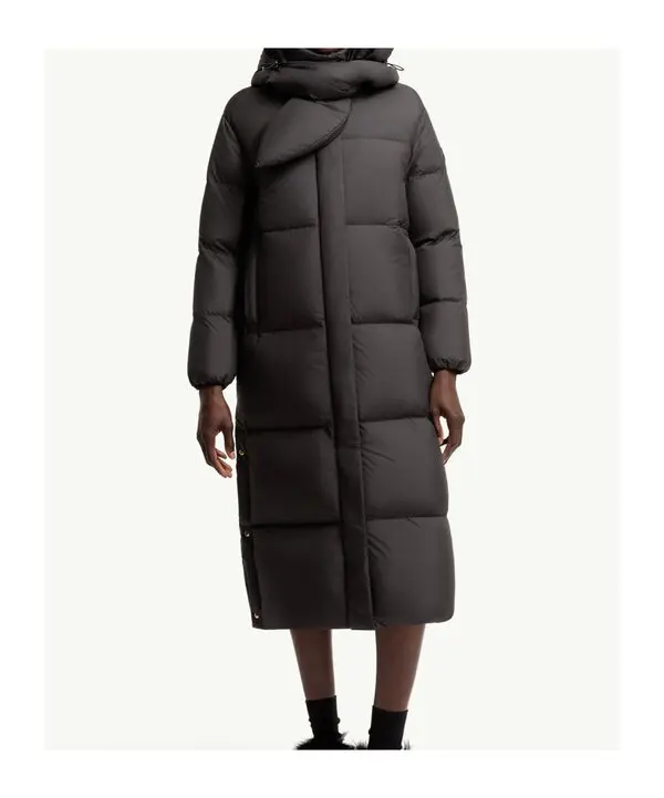 Moncler Ornement Hooded Long Down Jacket