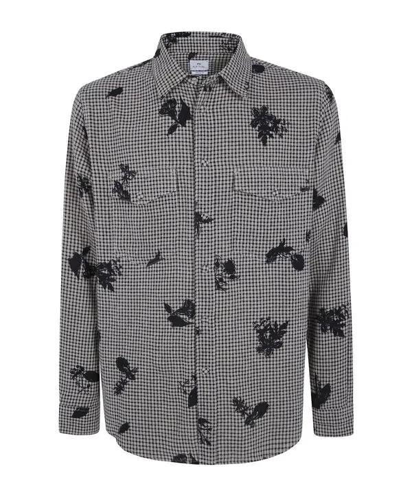 Paul Smith Floral-print Gingham Shirt