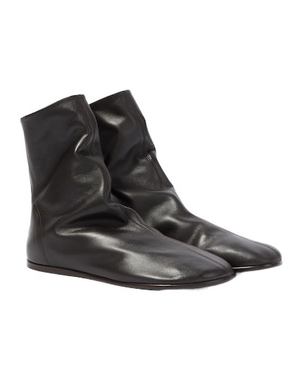 LEMAIRE Square-toe Leather Boots