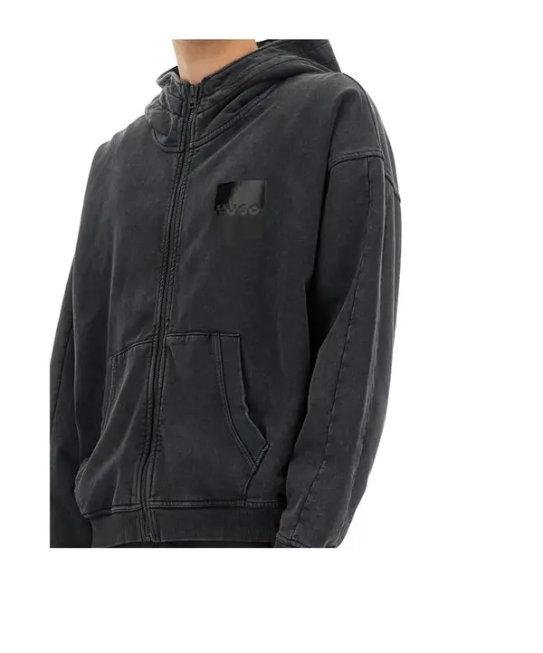 Hugo Boss Hugo Logo Patch Zipped Hoodie