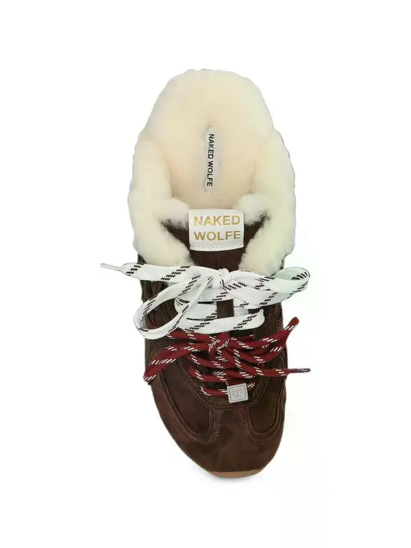NAKED WOLFE Adorn Shearling-lined Suede Sneakers