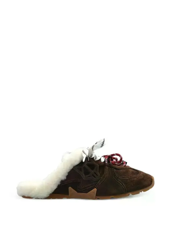 NAKED WOLFE Adorn Shearling-lined Suede Sneakers - Brown