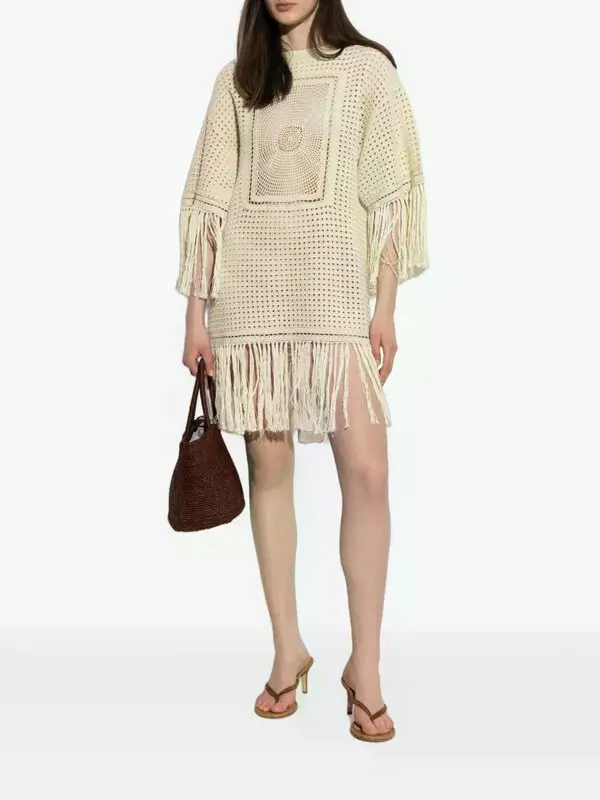 Zimmermann Fringed Crochet-knit Top