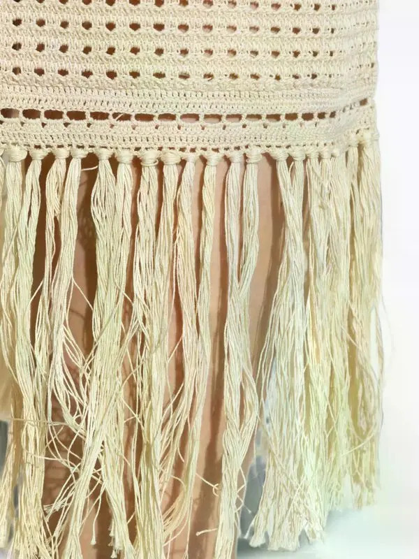 Zimmermann Fringed Crochet-knit Top