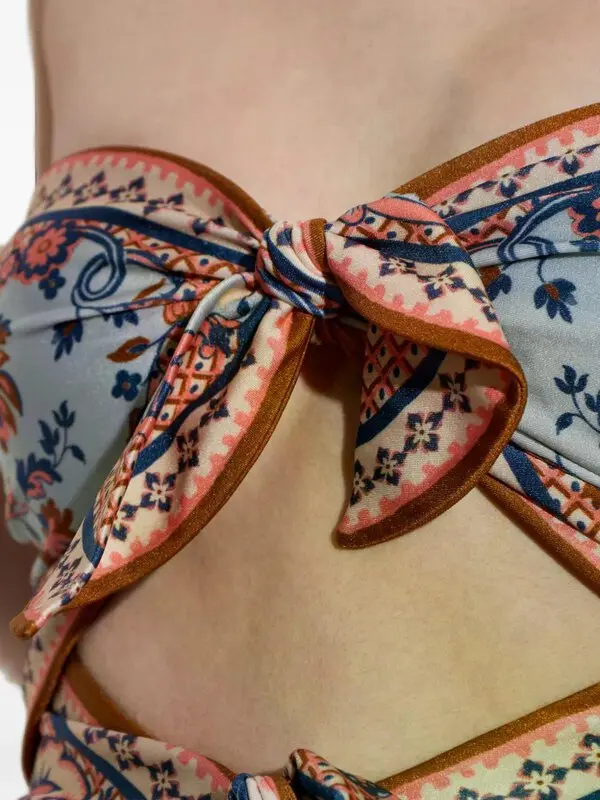 Zimmermann Sundance Paisley-print Cut-out Swimsuit - Neutrals