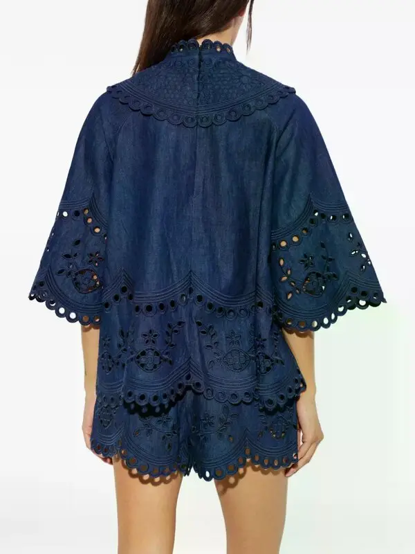 Zimmermann Broderie-anglaise Scallop-edge Top