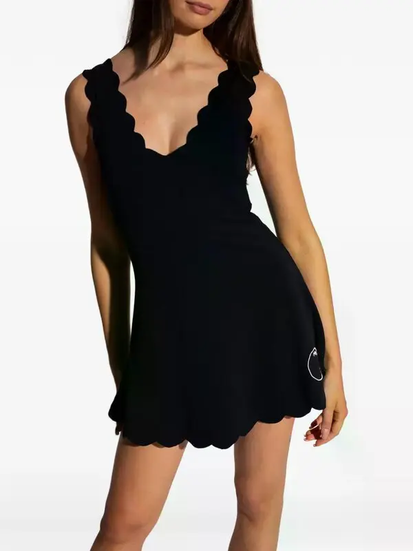 Marysia Venus Scallop-edge Mini Dress - Black