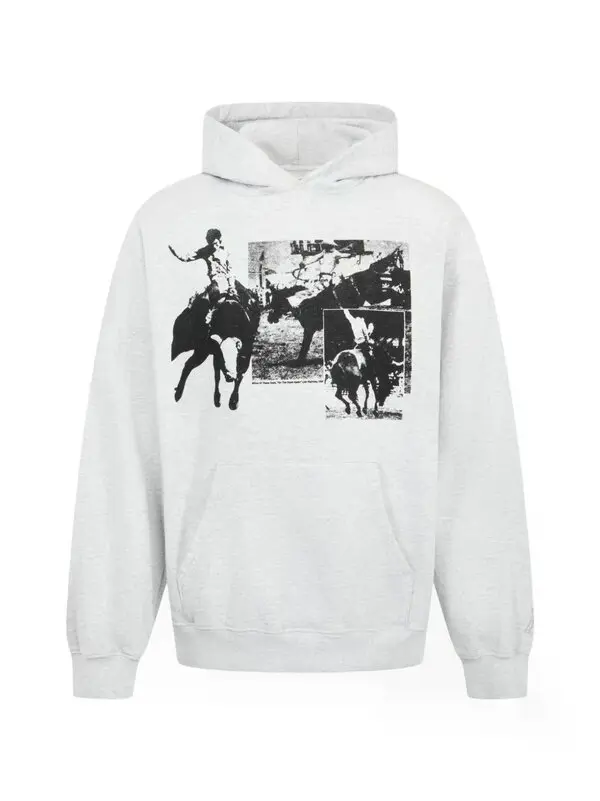 ONE OF THESE DAYS Graphic-print Cotton Hoodie - Grey