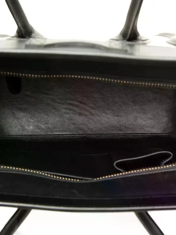 Celine 2015 Micro Tricolor Canvas And Leather Luggage Tote Handbag