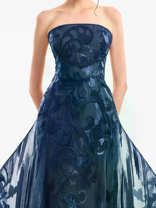 GEMY MAALOUF Strapless Jacquard Dress