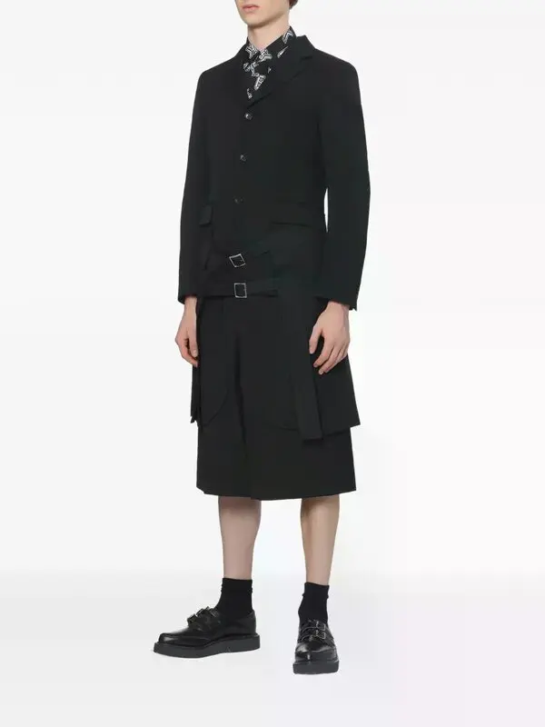 Comme Des Garçons Buckled Pleated Coat