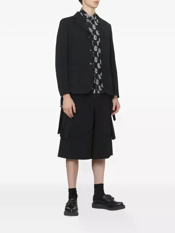 Comme Des Garçons Buckled Pleated Coat