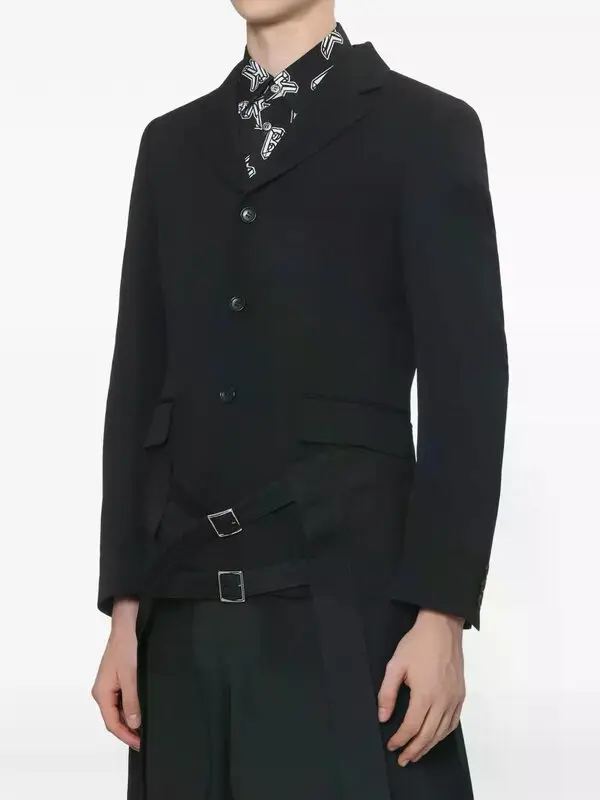 Comme Des Garçons Buckled Pleated Coat