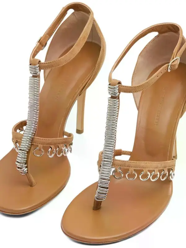 Christopher Esber Ludo Pierced Suede Heeled Sandals