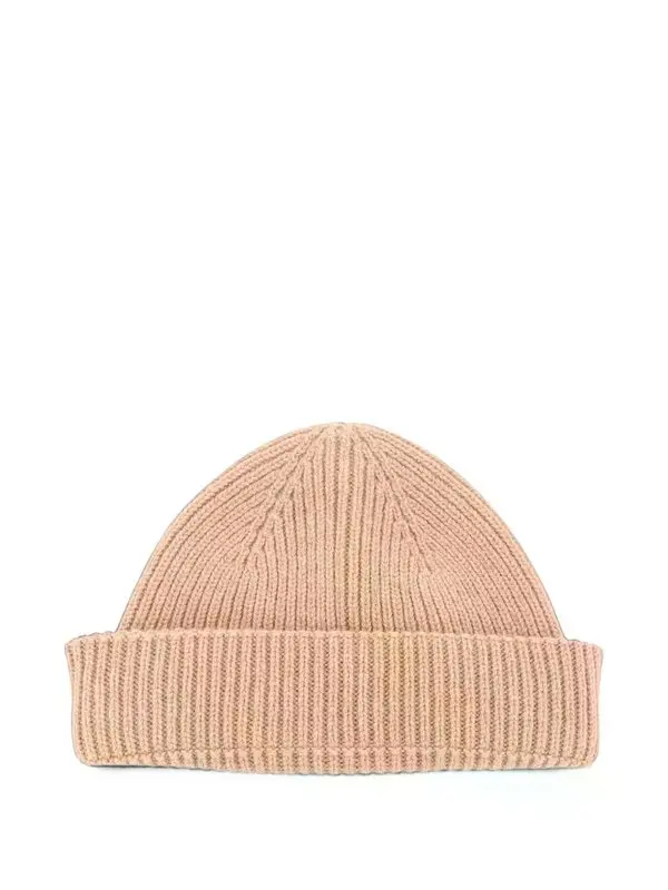 AMARANTO Ribbed-knit Beanie Hat - Neutrals