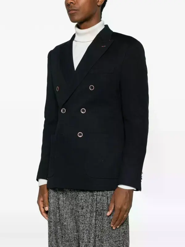 MANUEL RITZ Double-breasted Piquè Blazer