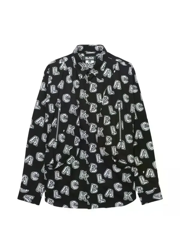 Comme Des Garçons Alphabet-print Zip-detail Shirt