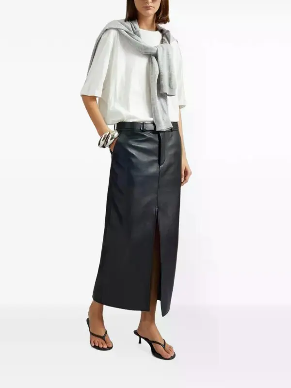 THE FRANKIE SHOP Midi Maybelle Front-slit Belt-loop Skirt