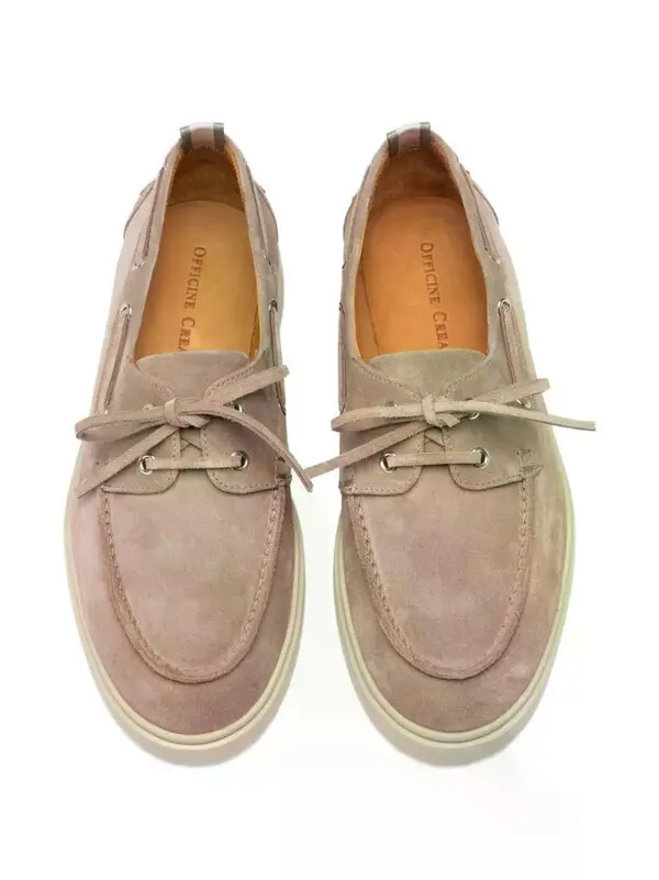 Officine Creative Bones Leather Boat Shoes