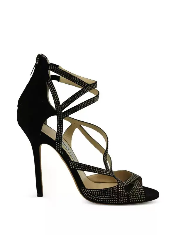 JIMMY CHOO Dome Diamante-embellished Sandals - Black