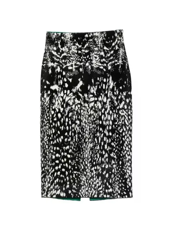 TOM FORD Lynx Jacquard Midi Pencil Skirt - Black