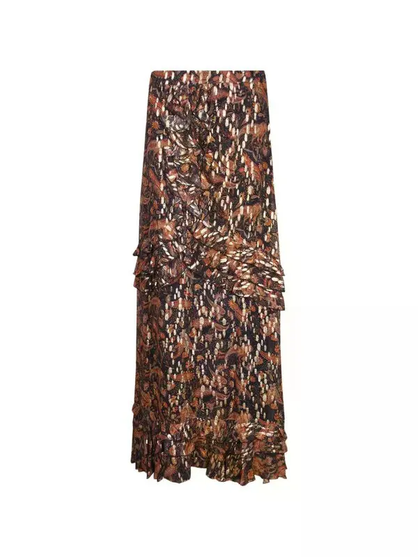 PHILIPPA 1970 Eliza Paisley-print Ruffled Maxi Skirt