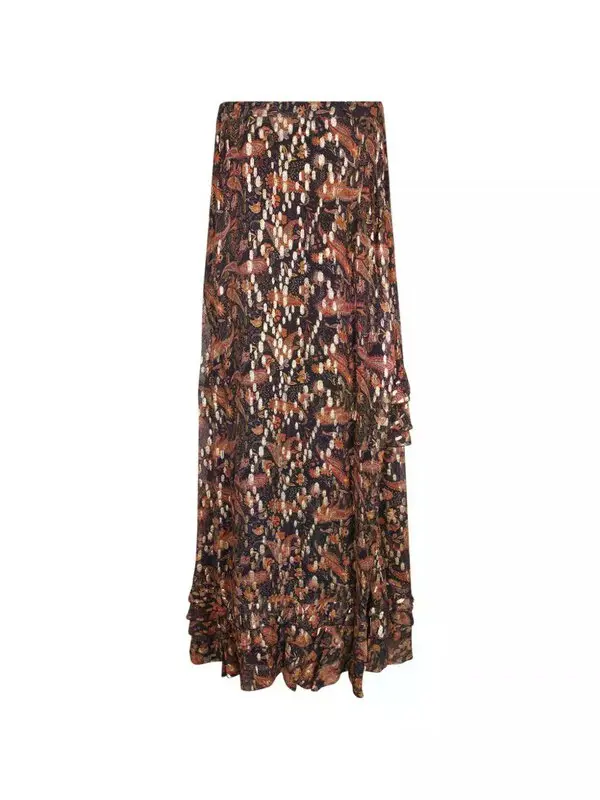 PHILIPPA 1970 Eliza Paisley-print Ruffled Maxi Skirt