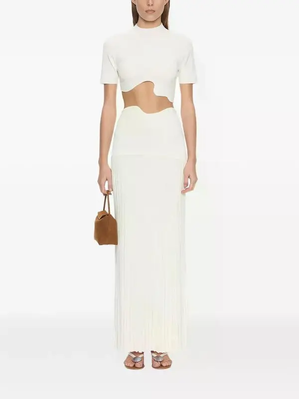 Christopher Esber Maparadita Pleated Maxi Skirt - White