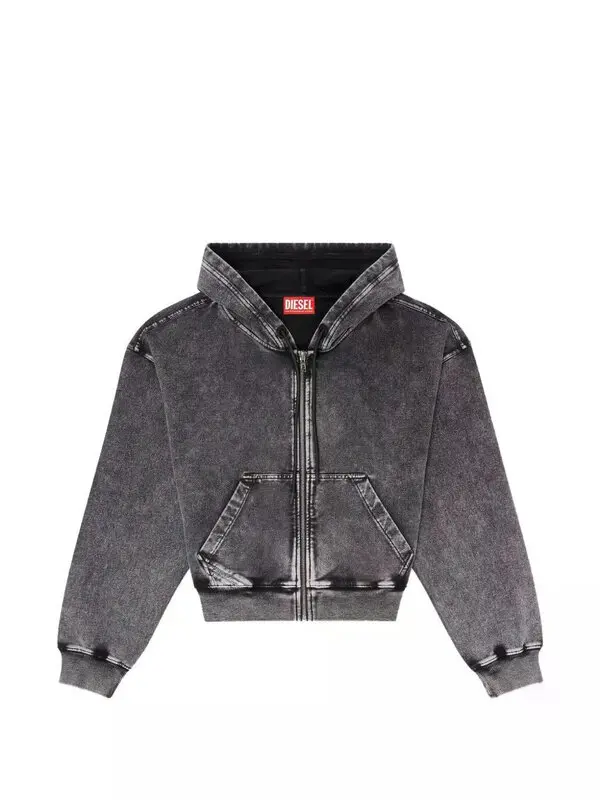 DIESEL® Hoodie With Denim Effect - Grey