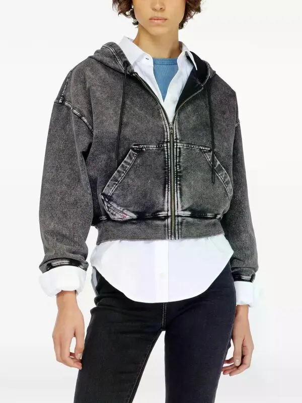 DIESEL® Hoodie With Denim Effect